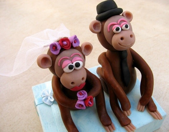 monkeys wedding cake topper