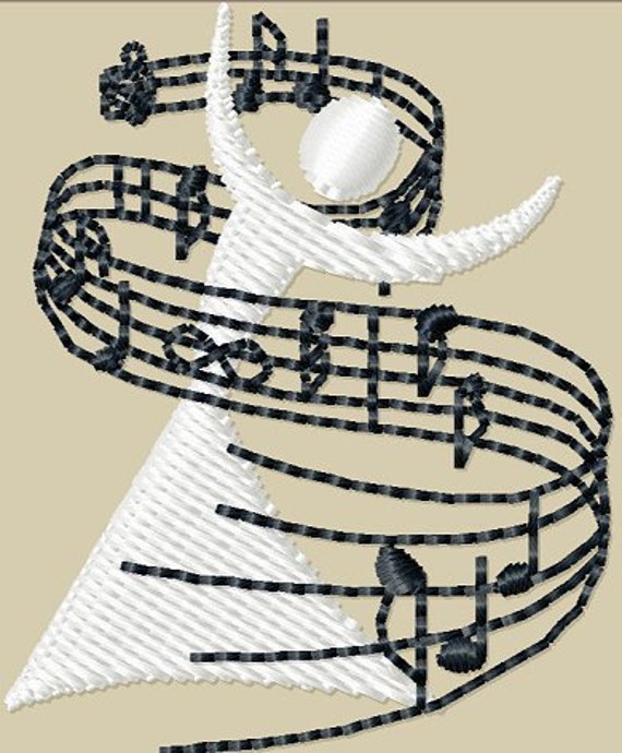 Instant Download Singer Musical Notes embroidery design