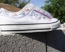 Popular items for embroidered converse on Etsy