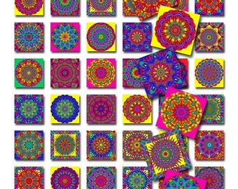 Mandala Square Tiles Digital Image Instant by pixeltwister on Etsy