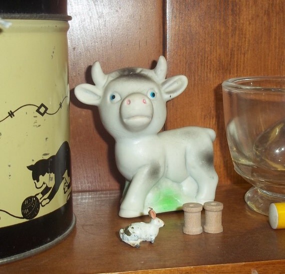 Rubber SQUEAKY TOY COW Vintage by Charie88 on Etsy