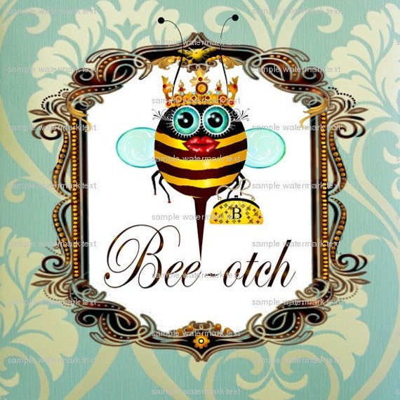 Hand glittered Beotch Greeting Card