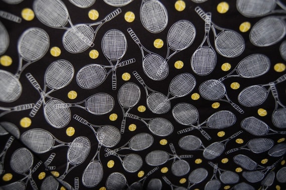 Tennis Motif Cotton Fabric