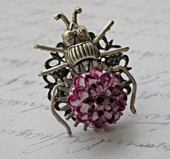 Items similar to Beetle Bug Adjustable Ring on Etsy