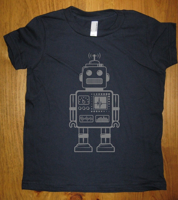 Robot Shirt Retro Robot Kids T Shirt 8 Colors Available