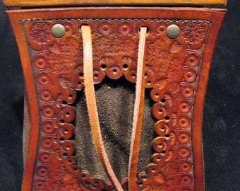 Large Shoulder Holster Purse in Black Buffalo and Metal