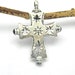 Small silver cross garnet stone sterling silver by nikiforosnelly