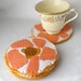 Felt Bagel Coasters Lox and Cream Cheese Hand Stitched