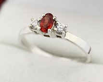 Unique orange sapphire ring related items | Etsy