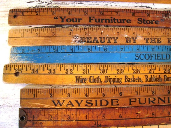 15 Vintage Wooden Rulers & Yardsticks by Thebeezkneezvintage