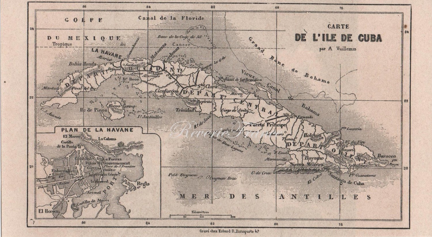 Cuba Old Map