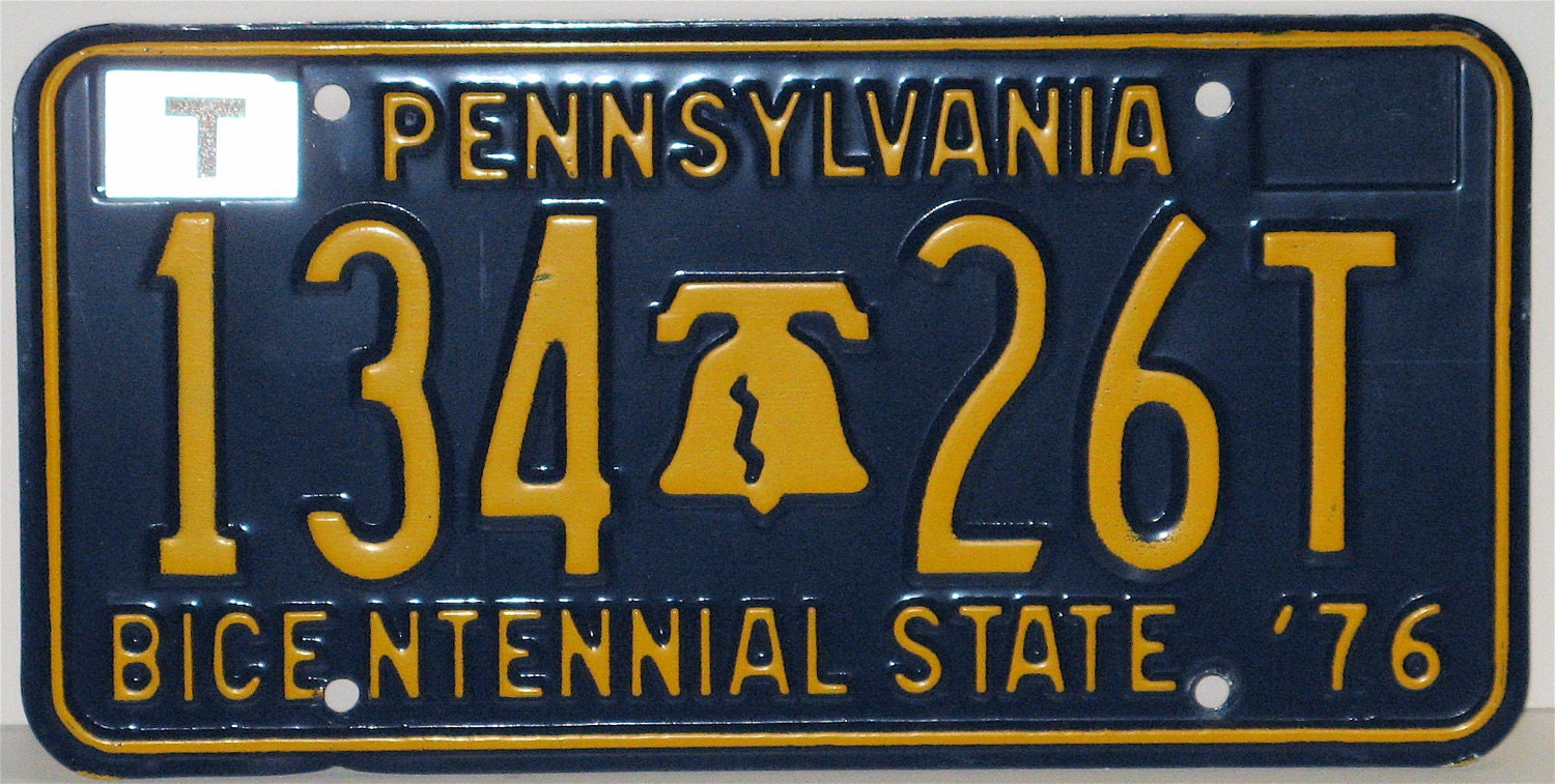 Vintage 1976 Pennsylvania Bicentennial License Plate