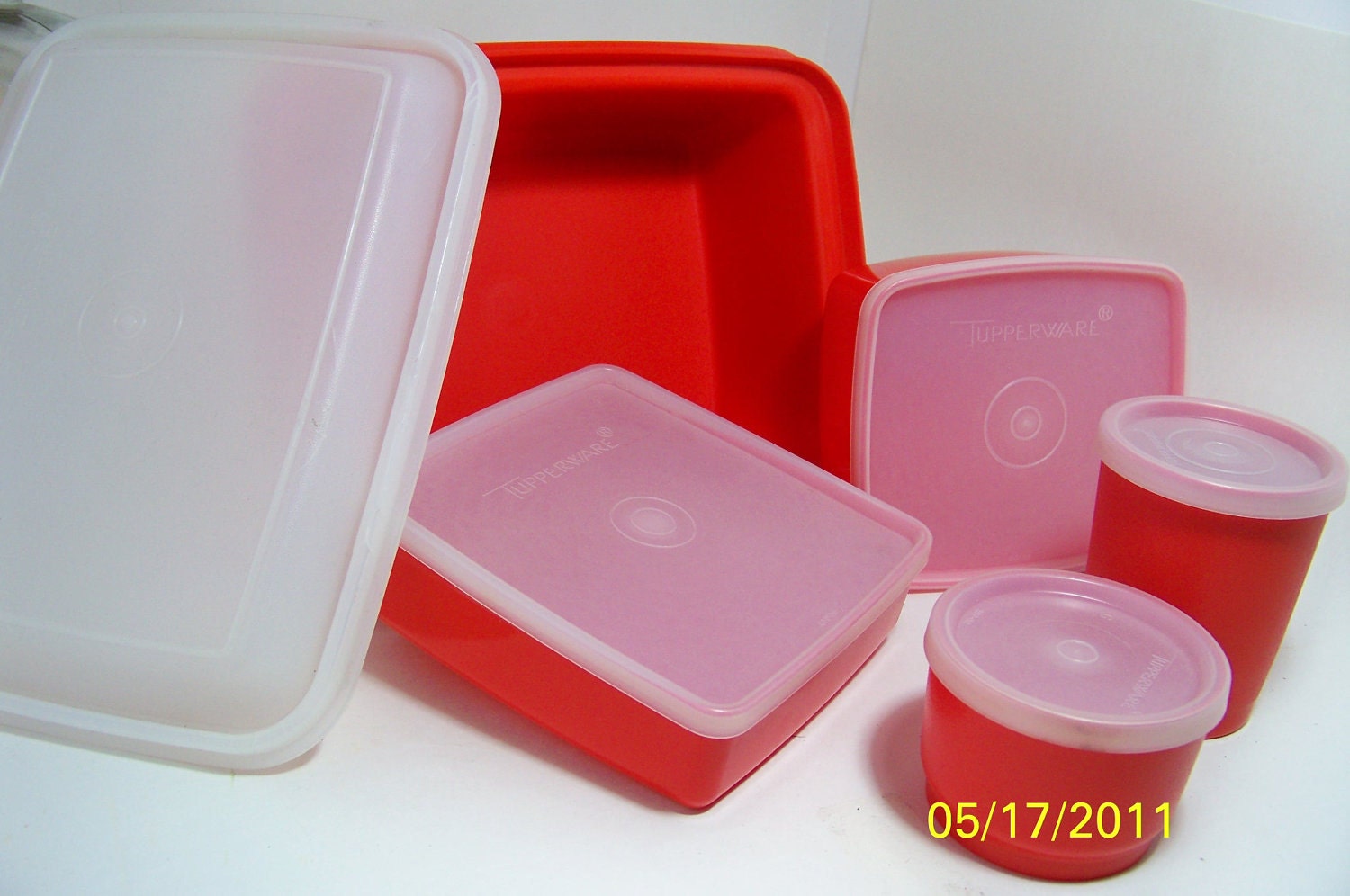 Vintage Red Tupperware Lunch Box