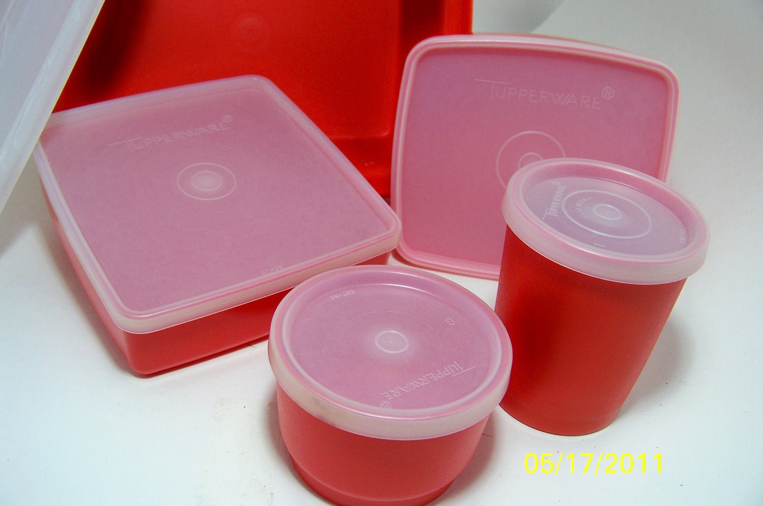 Vintage Tupperware Lunch Box Orange by SmakBoutique on Etsy