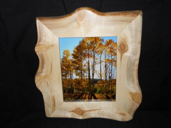 Rustic 8 x 10 aspen wood picture frame by allaroundwoodworks