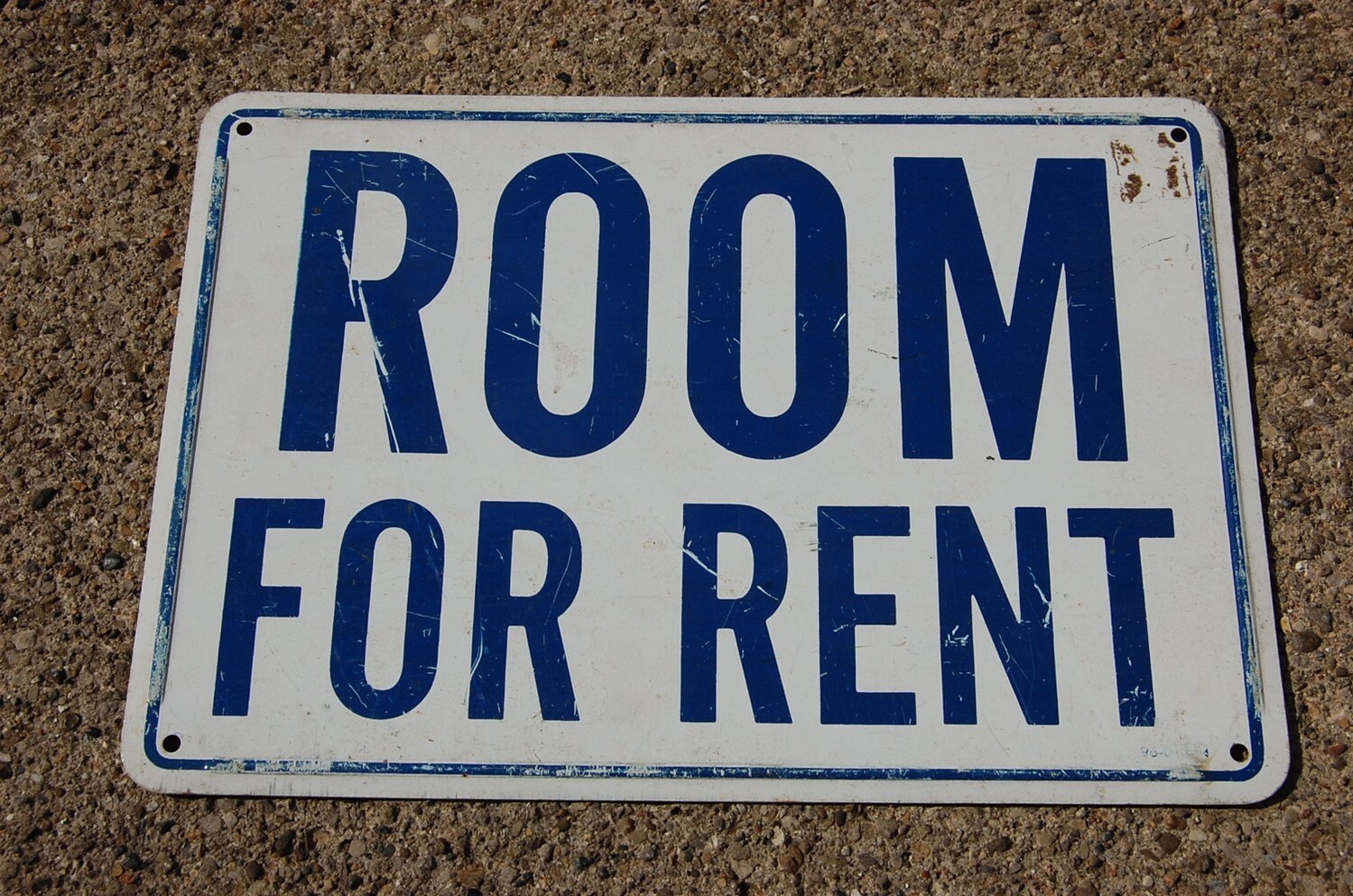 Vintage Blue Room For Rent Sign