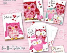 Popular items for owl valentine card on Etsy