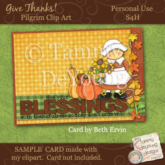 Thanksgiving ClipArt Pilgrim clip art digital by songinmyheart
