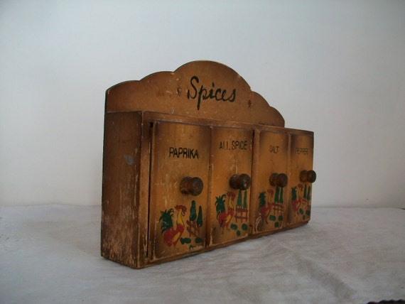 vintage wooden spice rack vintage kitchen decor vintage