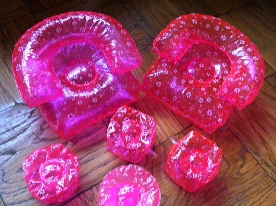 Hot Pink 1970s Inflatable Barbie Size Furniture by Oldylocks