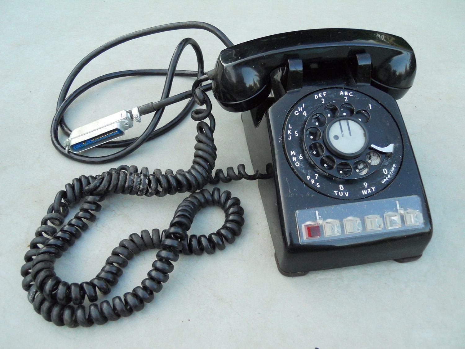 Vintage Black Rotary Multi Line Office Phone
