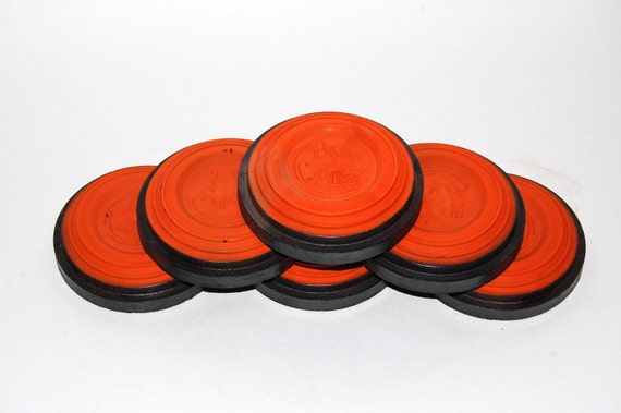 Items similar to vintage clay pigeons, 6 orange sporting clays, gift ...