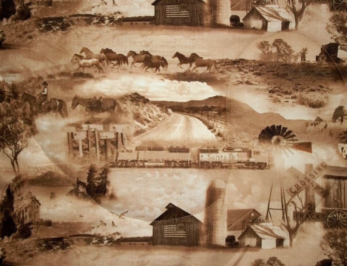 Placemats Western Rustic Farm Scene Set of by NeedlesnPinsStichery