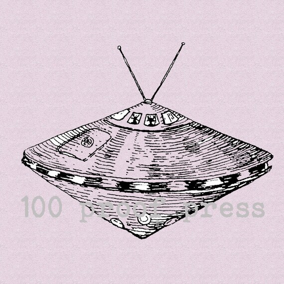 Flying Alien Spaceship Rubber Stamp 6443