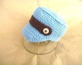 Items similar to Cotton Crochet Train Engineer Baby Hat--Samuel on Etsy