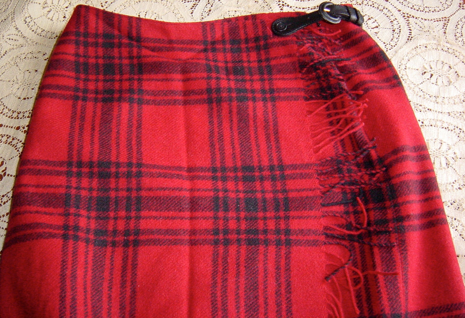 Vintage Tartan Red Wool Plaid Blanket Scottish Kilt Style – Haute Juice