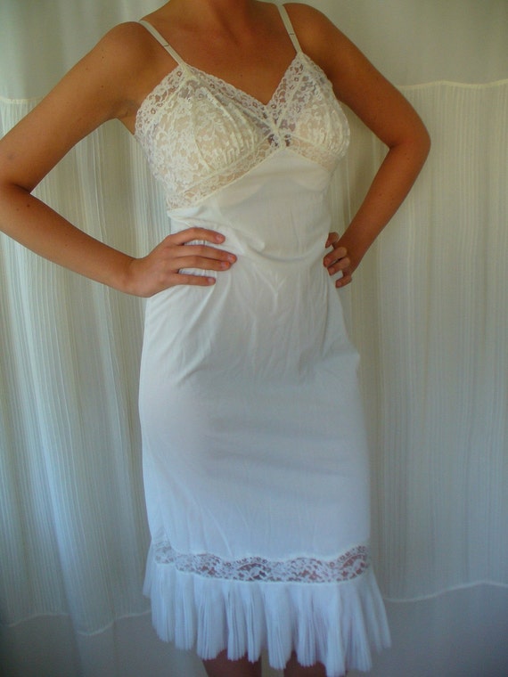 Vintage White Vanity Fair Slip Full Body