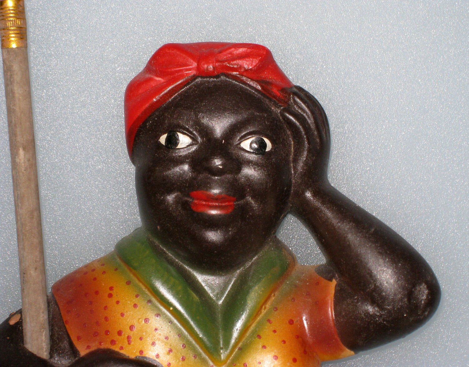 1954 Black Americana MAMMY Chalkware Figure Notepad w/ Broom