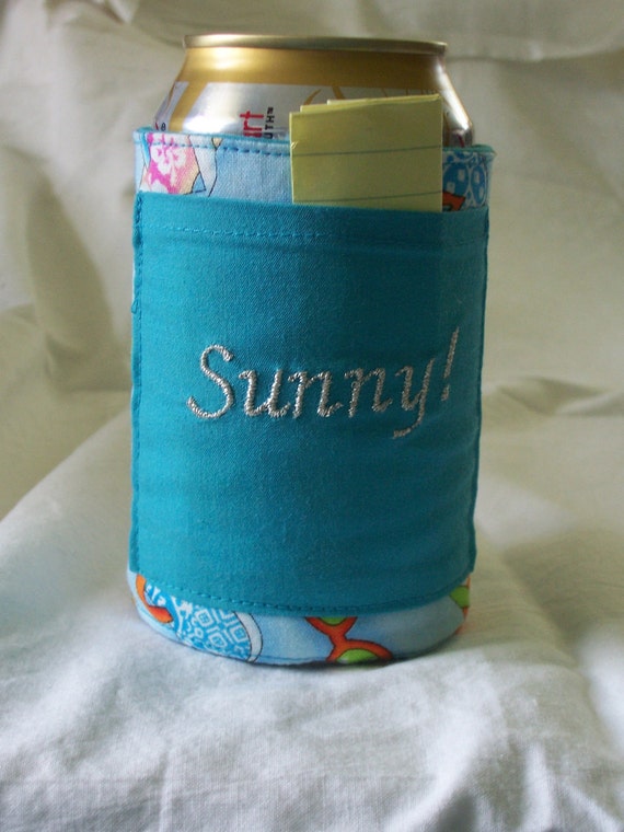 Can cozy wrap around with pocket can koozie beer can cozy
