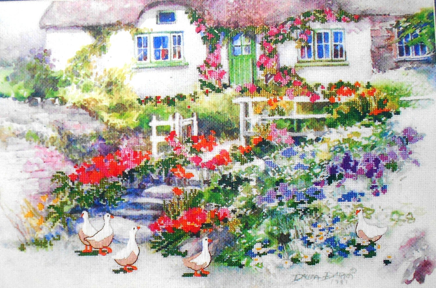 Cottage Garden Watercolor Paintings