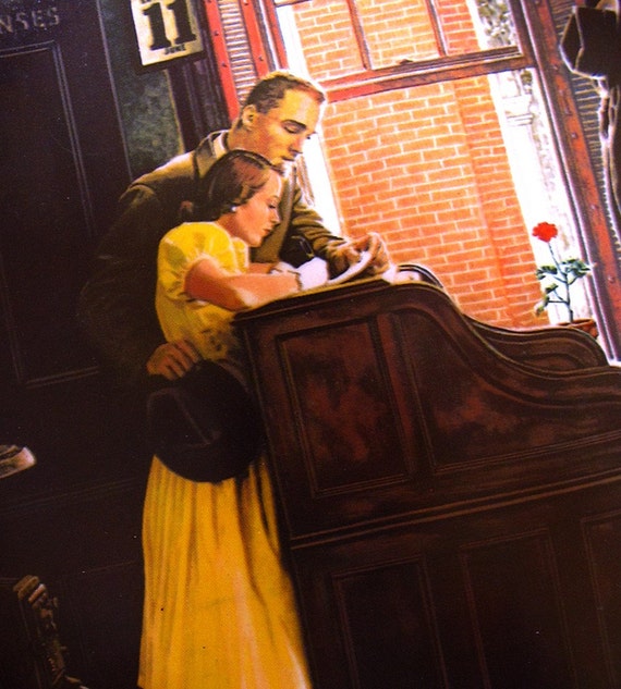 The Marriage License Norman Rockwell Limited Edition Plate