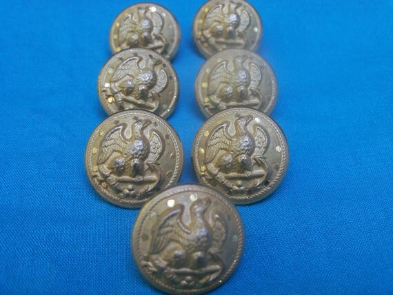 vintage military buttons eagle anchor naval by VintageButtonJunkie