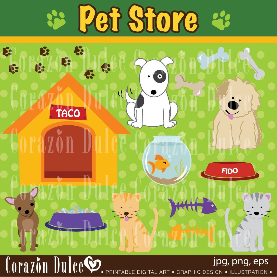 Pet Store Animals Clipart