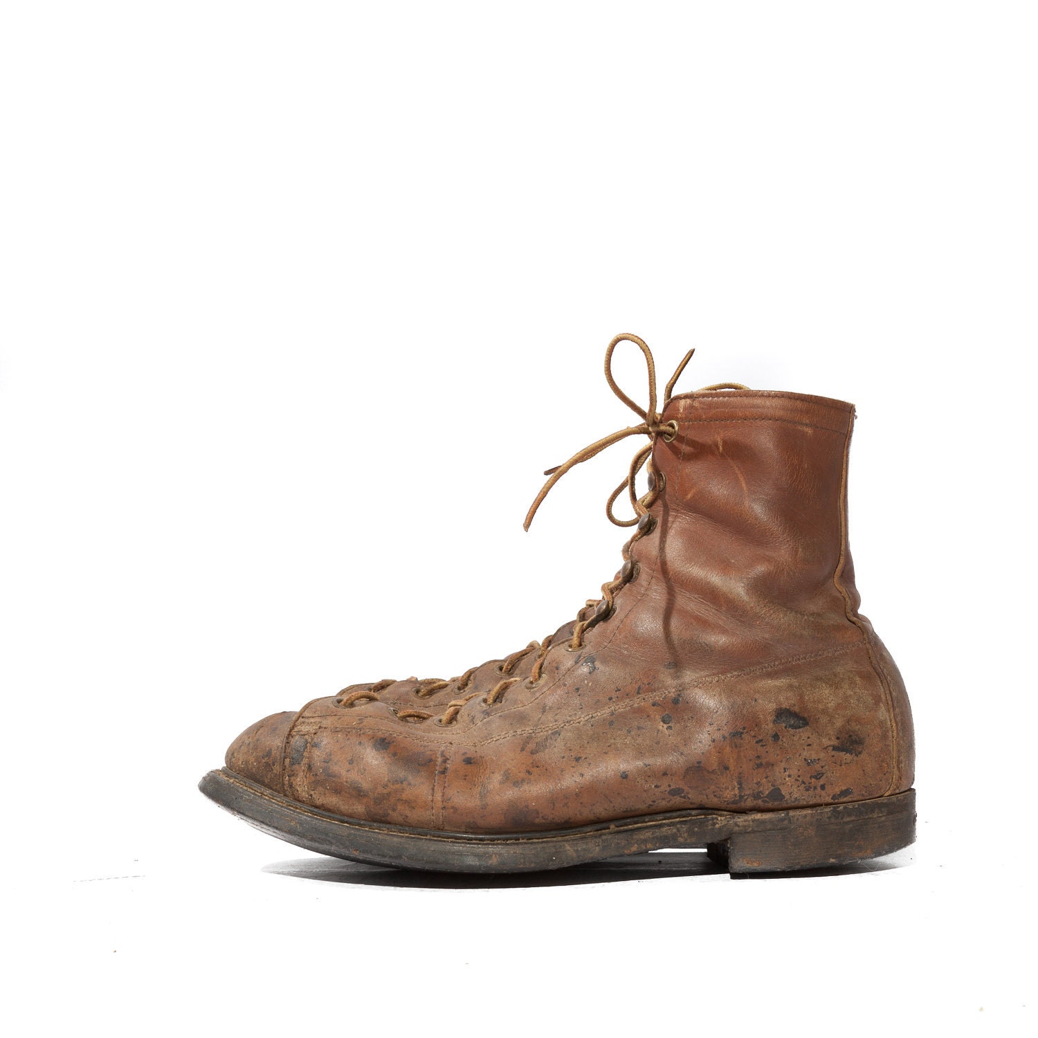 Vintage Mason Miner Boots Distressed Lace Up Steel Toe Work