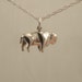 silver buffalo pendant/ charm