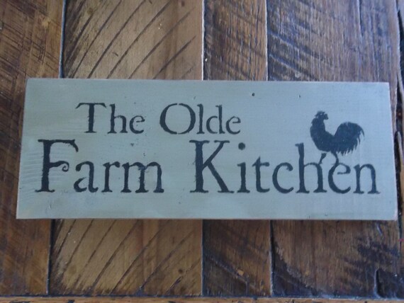 Primitive Farmhouse Kitchen Rooster Sign