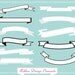 Ribbon Banner set clip art for digital scrapbooking labels