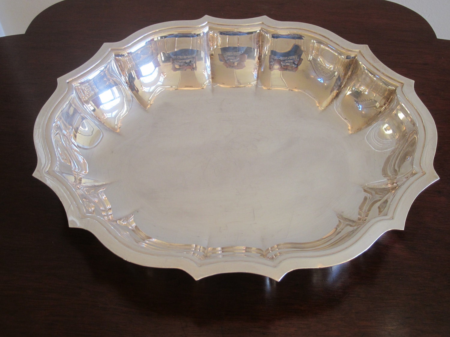 Chippendale silver serving bowl by International Silver