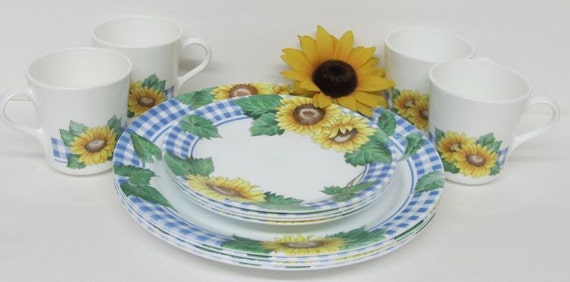 Corelle Sunflower Dinnerware Set Corning Sunsations 16