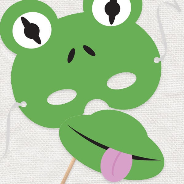 DIY party costume mask freaky frog template printable by iDIYjr