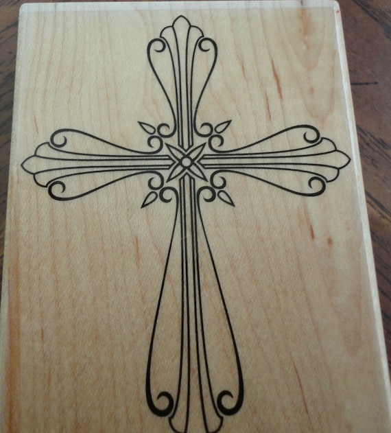 Cross Rubber Stamp by LesleyLand on Etsy