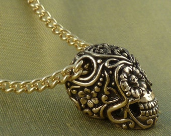 Skull Necklace Sterling Silver Human Skull Pendant by LostApostle