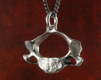 Skull Necklace Sterling Silver Human Skull Pendant on 24