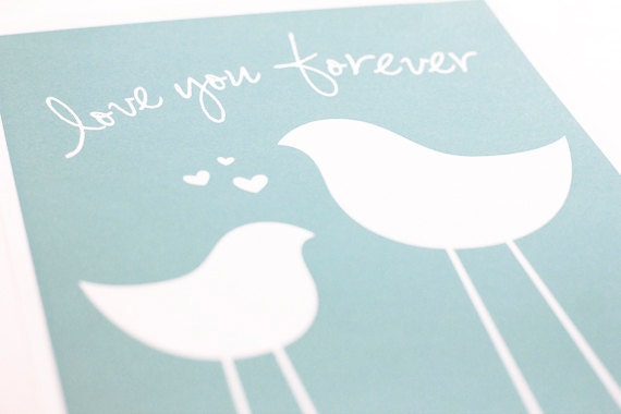 Love Birds with your custom message or initials Art Print