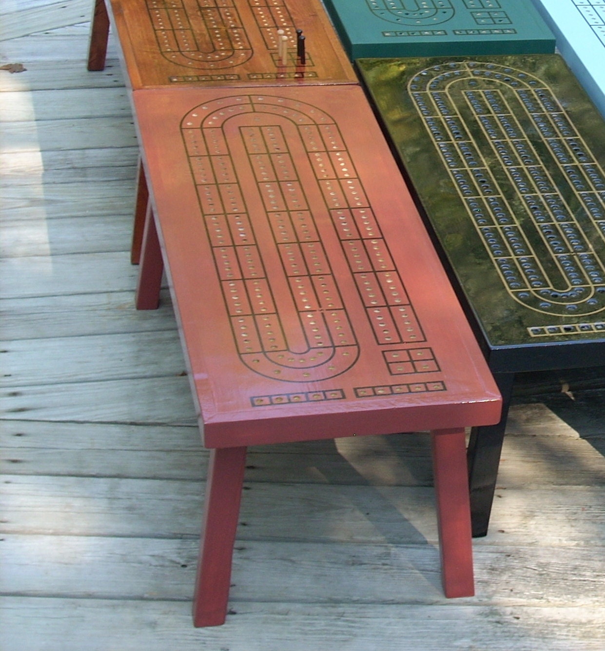 Cribbage Board Coffee Table Handcrafted Keepsake SPRING