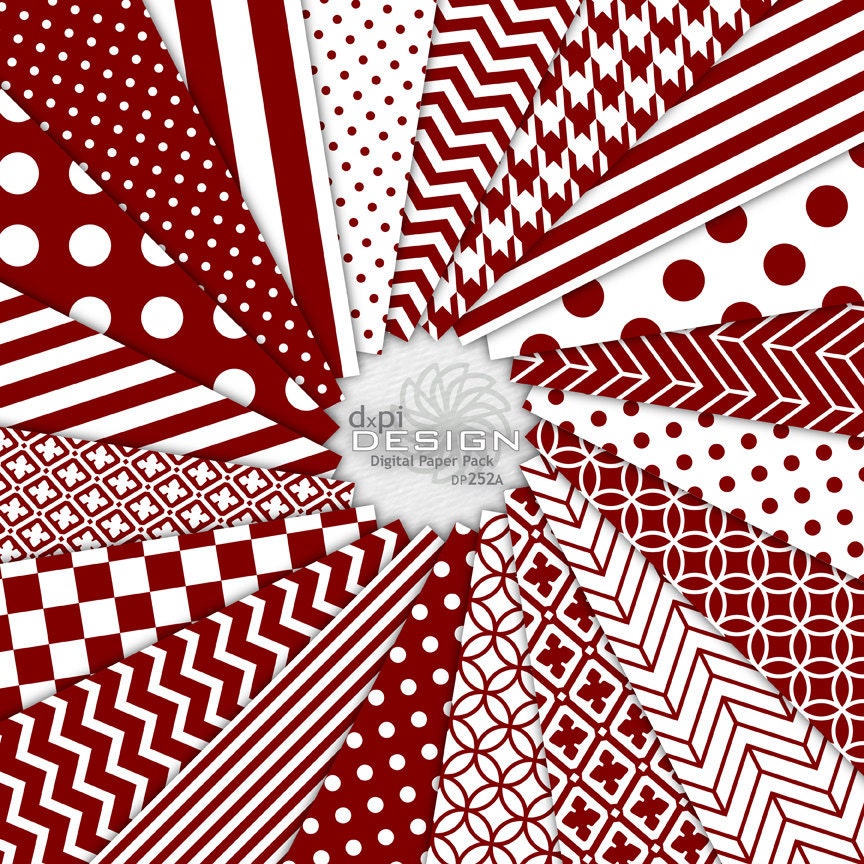 MAROON Digital Paper and Printable Background Patterns for